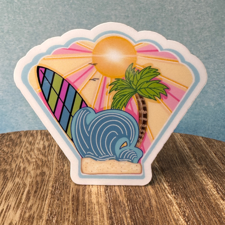 Beach Waterproof & UV-Resistant Stickers – Handmade on Main