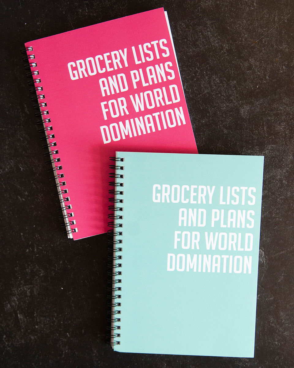 Snarky Notebook- GROCERY LISTS AND PLANS FOR WORLD DOMINATION ...